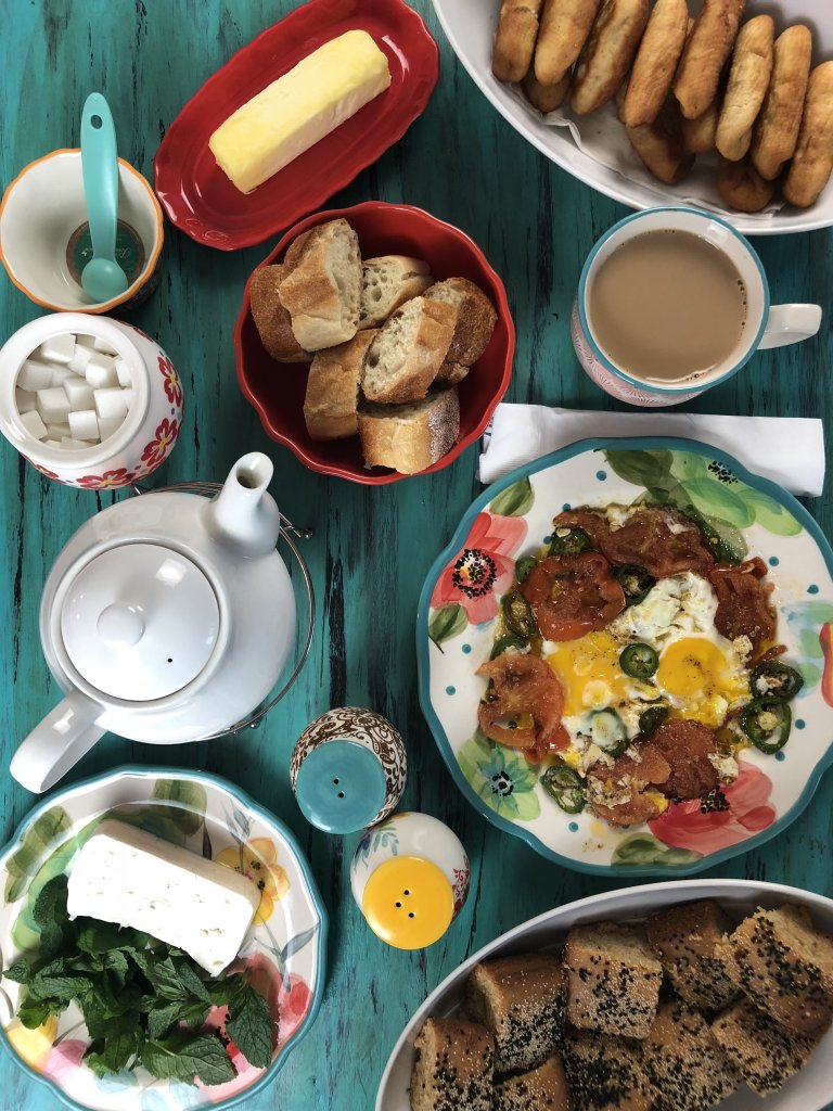 Afghan Breakfast Recipes (Eggs with tomatoes, Rot, Paneer, Khajur ...